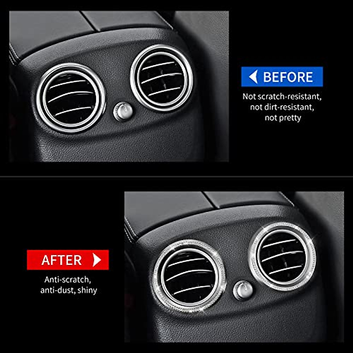 KORUIPEI Car Rear Air Conditioner Outle Ring Fit for Mercedes Benz E Class W212 W213 E300 E400 C Class W205 C300 GLC260 GLC300 CLS300 CLS400 CLS450 Accessories