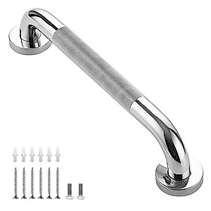 16-Inch 1.25" Diameter Grab Bars for Bathtubs and Showers, Shower Handle for Elderly, Handicap Grab Bars for Bathroom, Shower Grab Bars for Seniors(Polished Nickel 2 Pack)