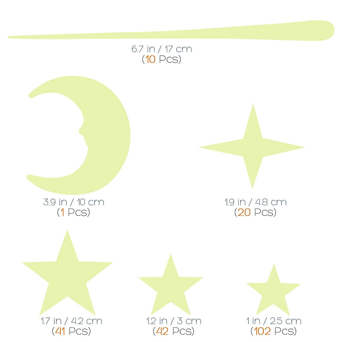 216 PCS Glow in Dark Stars and Moon, Glowing Stars Stickers for Ceiling and Wall Decals, Perfect for Kids Bedding Room or Party Birthday Gift