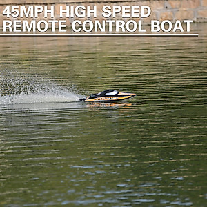 VOLANTEXRC Brushless Remote Control Boat VectorSR80 45MPH High-Speed RC Boats for Adults Ready to Run Waterproof Design Fast RC Boat with Self-Righting for Lake & River Toy Gifts (798-4 RTR)