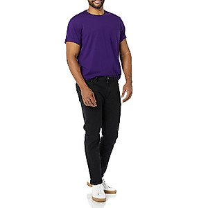 Amazon Essentials Men's Regular-Fit Short-Sleeve Crewneck Pocket T-Shirt, Pack of 2, Black/Dark Purple, Medium