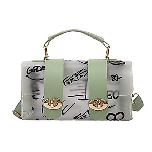Fashion 2022 New Women PVC Transparent Graffiti Messenger Female Bag Shoulder Handbag Purse Crossbody Bags for Women Tote Bags