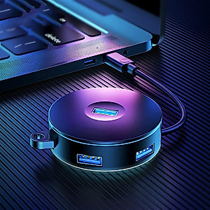 USB 3.0 4-Port USB Hub 5gbps Adapter USB Type C Hub Computer Pc for MacBook Huawei Type C USB 3.0 Hub (Type C,Black) (Type C,Black)