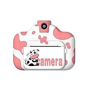 Pocket Printer, Fmystery Gifts for Kids, Portable Printer 2.4-Inch High-Definition Screen, 1200 MAh Battery, Children's Digital Video Camera, Support Photo, Video and Printing (Pink)