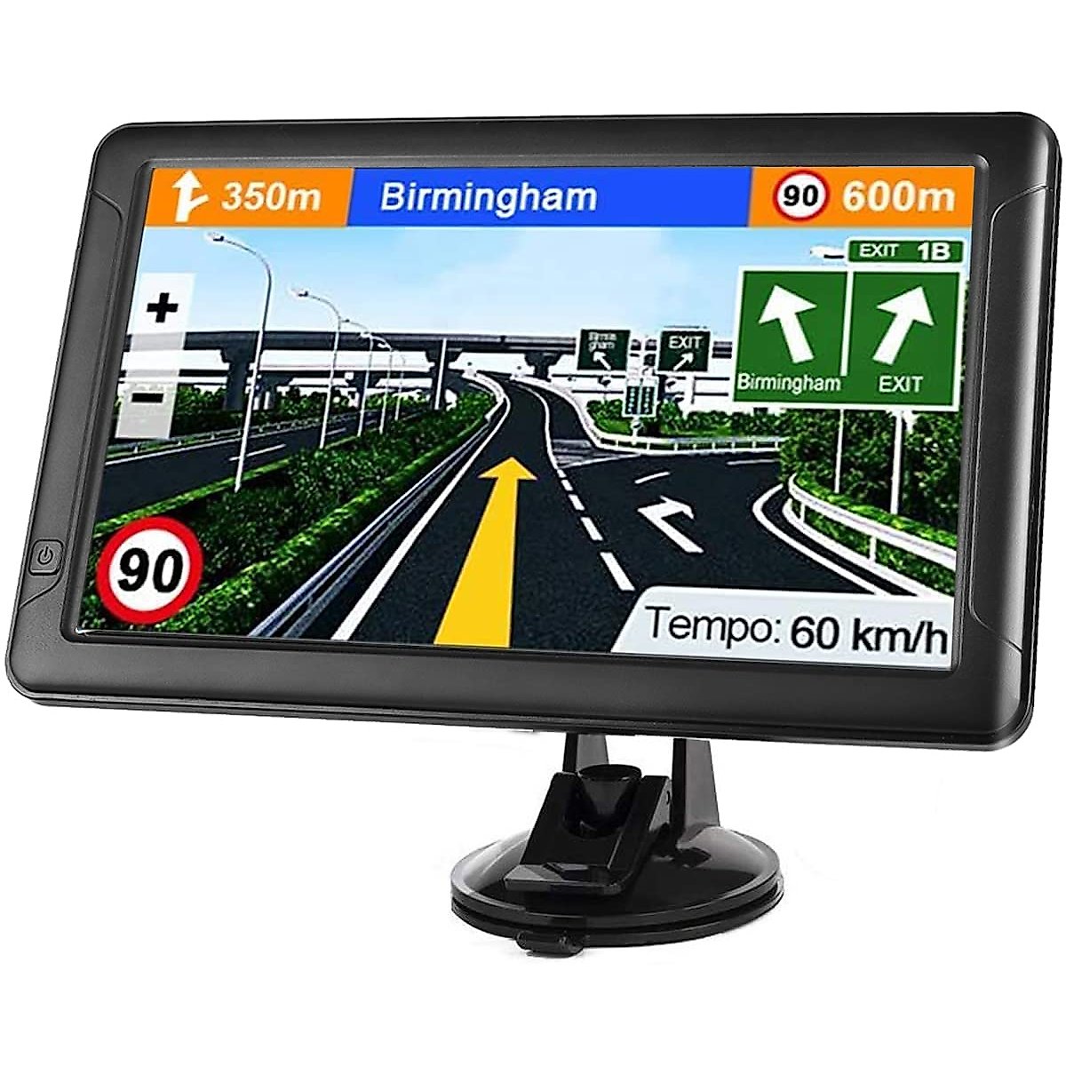 GPS Navigation for Car （9 Inch） Slimline Touch Screen Real Voice Direction ，USA Edition 2025 (Free Lifetime Updates) Turn-by-Turn Voice and Lane Guidance, Speed and Red Light Warning (American Brand)