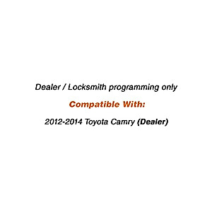 For 12-14 Toyota Camry Keyless Entry Remote Key Fob Combo 4btn HYQ12BDM, 89070-06420, G-Chip