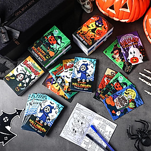 Cholemy 100 Pcs Halloween Coloring Book Mini Coloring Books Holiday Small Coloring Books Party Favors Party Supplies Goodie Bags Stuffer Birthday