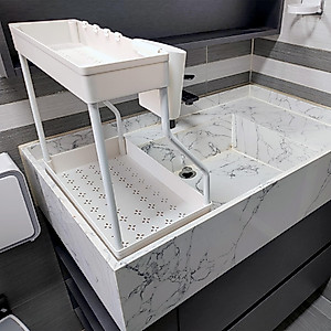 FatPnut R-TYPE Kitchen Under Sink Organizer, 2 Tier Slide Out Under Cabinet Organizer, Kitchen Storage, Under the Sink Organizer Bathroom (White) SCSN-R-W