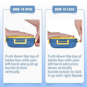 PEDECO Stainless Steel Toddler Bento Box - 3-Compartment Lunch for Kids Ages 1-3 | Leakproof Lock & Portable Utensil Set | BPA-Free,Dishwasher Safe | Daycare,Preschool,Travel (Blue)