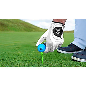 Zero Friction Male Men's Cabretta Elite Golf Glove 2 Pack, Free Tee Pack White & White, Universal Fit (GL72007)