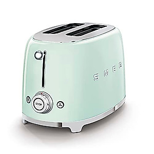 SMEG 2 Slice Toaster and Sandwich Rack Combo, Pastel Green