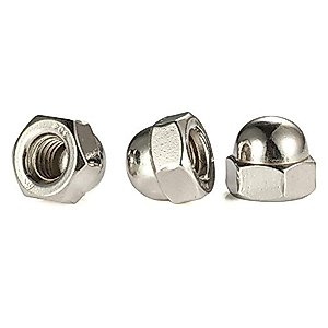 3/8-16 Acorn Hex Cap Dome Head Nuts, 304 Stainless Steel 18-8, Bright Finish, Pack of 20