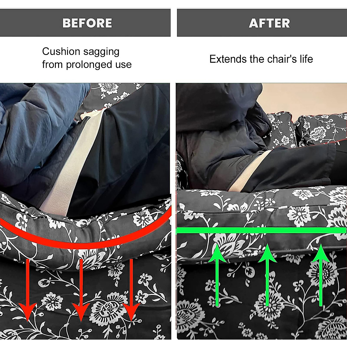 LEWORKUS Couch Supports for Sagging Cushions,Adjustable Waterproof -Non-Slipped & Sofa Cushion Support Board -44" x 19"