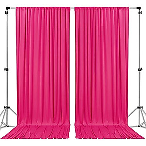 AK TRADING CO. 10 feet x 10 feet Polyester Backdrop Drapes Curtains Panels with Rod Pockets - Wedding Ceremony Party Home Window Decorations - Fuchsia (DRAPE-5x10-FUCHSIA)