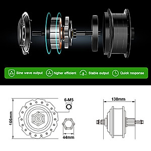 Yose Power Waterproof 500W 26 Inch Ebike Conversion Kit with 48V 13Ah Battery for Freewheel 26" Electric Bike Rear Wheel, Electric Bicycle Hub Motor Kit, LED Display, Installation Tool