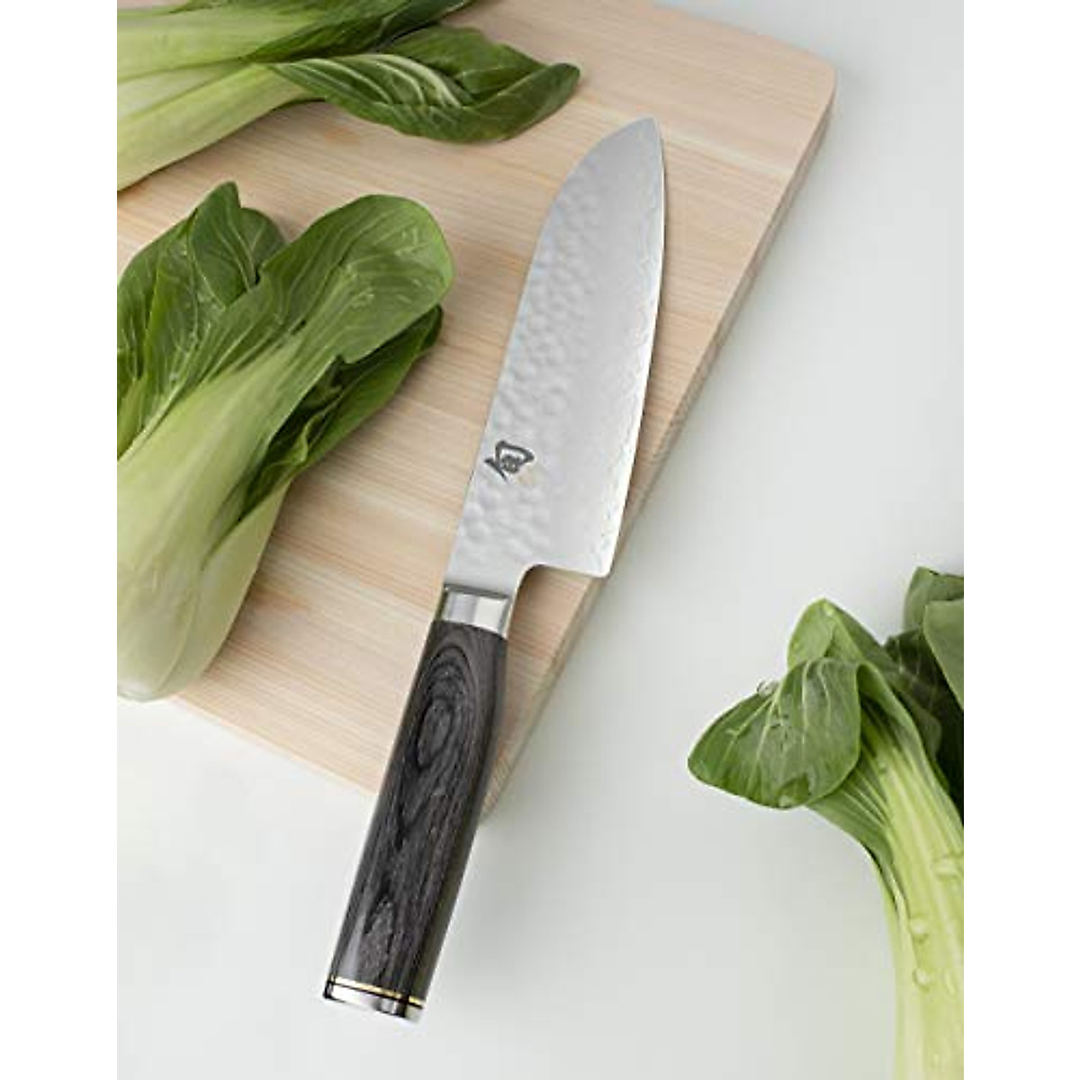 Shun Cutlery Premier Grey Santoku Knife 7", Asian-Inspired Knife for All-Purpose Food Prep, Chef Knife Alternative, Handcrafted Japanese Knife