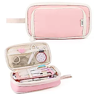 Big Capacity Pencil Cases Multi Compartment Pencil case Pencil Pouch Aesthetic Large for Girls Women, Portable Pencil case with Handle, Stationery Organizer Pen Bag with Zipper for College School Office