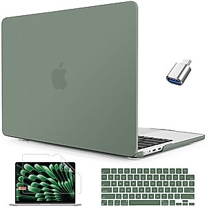 Mektron Case for MacBook Air 15 INCH 2024 M3 A3114 /2023 M2 A2941 Case with 15.3" Liquid Retina Display & Touch ID Cover, Plastic Hard Shell with Screen Protector, Matte Midnight Green