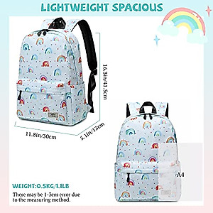 mygreen Kids' 16" Backpack for Elementary School, Rainbow Green