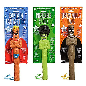 DOOG - The Supersticks Incredible Stalk Fetch Toys Safer Than Real Sticks, Splinter Free, Glow-in-The-Dark Eyes, Floats, Easy to Clean