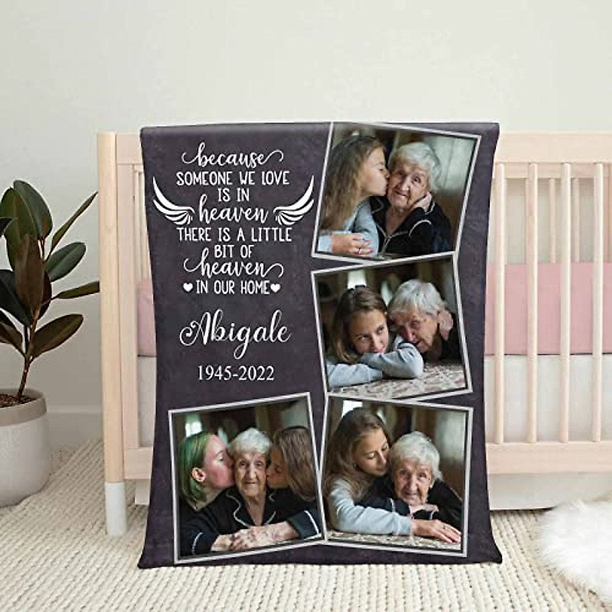 Artsadd Custom in Loving Memory of Blanket for Loss of Loved One with Picture, Customized Memorial Blanket and Throws Personalized for Mother Father Dog Pet Lost Sympathy Gifts 40x50