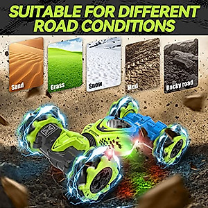 Dysaim Gesture RC Car Hand Controlled Stunt Car for 6-12 yr Boys Girls, 4WD 2.4GHz Remote Control Gesture Sensor Toy Cars Drift Twist Car Offroad with Light Music for Ages 8-13 Kids Birthday Gift