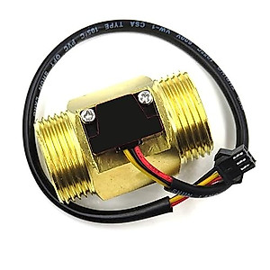 XAXAX Water Flow Meter, DN20 G3/4'' Water Flow Sensor Switch 1-30L/min Flow Meter for Industrial Control Liquid Circulating,Gallon, QTS, PTS, L, m³