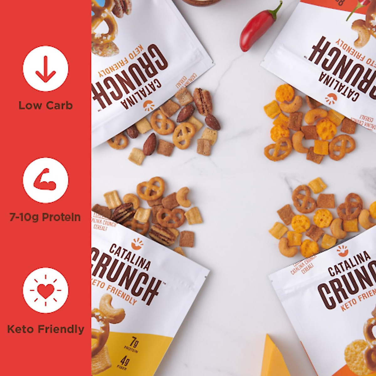 Catalina Crunch Mix Protein Snack Mix Variety Pack | Keto Friendly, Low Carb, Keto Snacks, Pack of 6