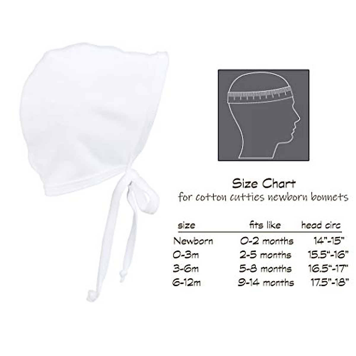 Mali Wear Newborn Baby Cotton Hospital Hat Bonnet Infant Soft Stretchy White Cotton Knit Hat Unisex Natural Baby (2pk White + Ivory, Newborn)