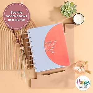 Happy Planner Disc-Bound 12-Month Planner, January 2024–December 2024 Daily, Weekly, Monthly Planner, Classic Size, Faith Layout, Peony & Sky Theme, 7 Inches by 9 3/4 Inches