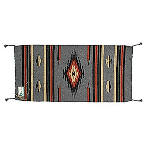 Onyx Arrow Southwest Area Rug, 20 x 40 Inches, Center Diamond, Gray/Black/Multi