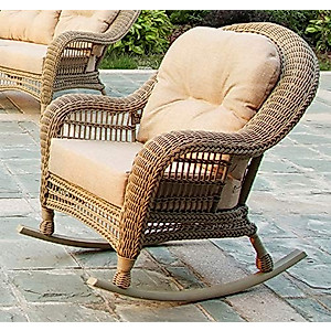 W Unlimited Saturn Collection Outdoor Garden Patio 2-PC Cappuccino Furniture Conversation Set Chair, Light Brown