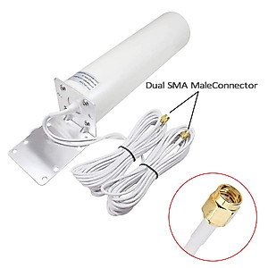 High Gain 10-12dBi Wide Band Outdoor Wall Mount Dual SMA 3G/4G LTE Antenna for 4G LTE Router Modem Gateway Mobile Cell Phone Signal Booster Cellular Amplifier