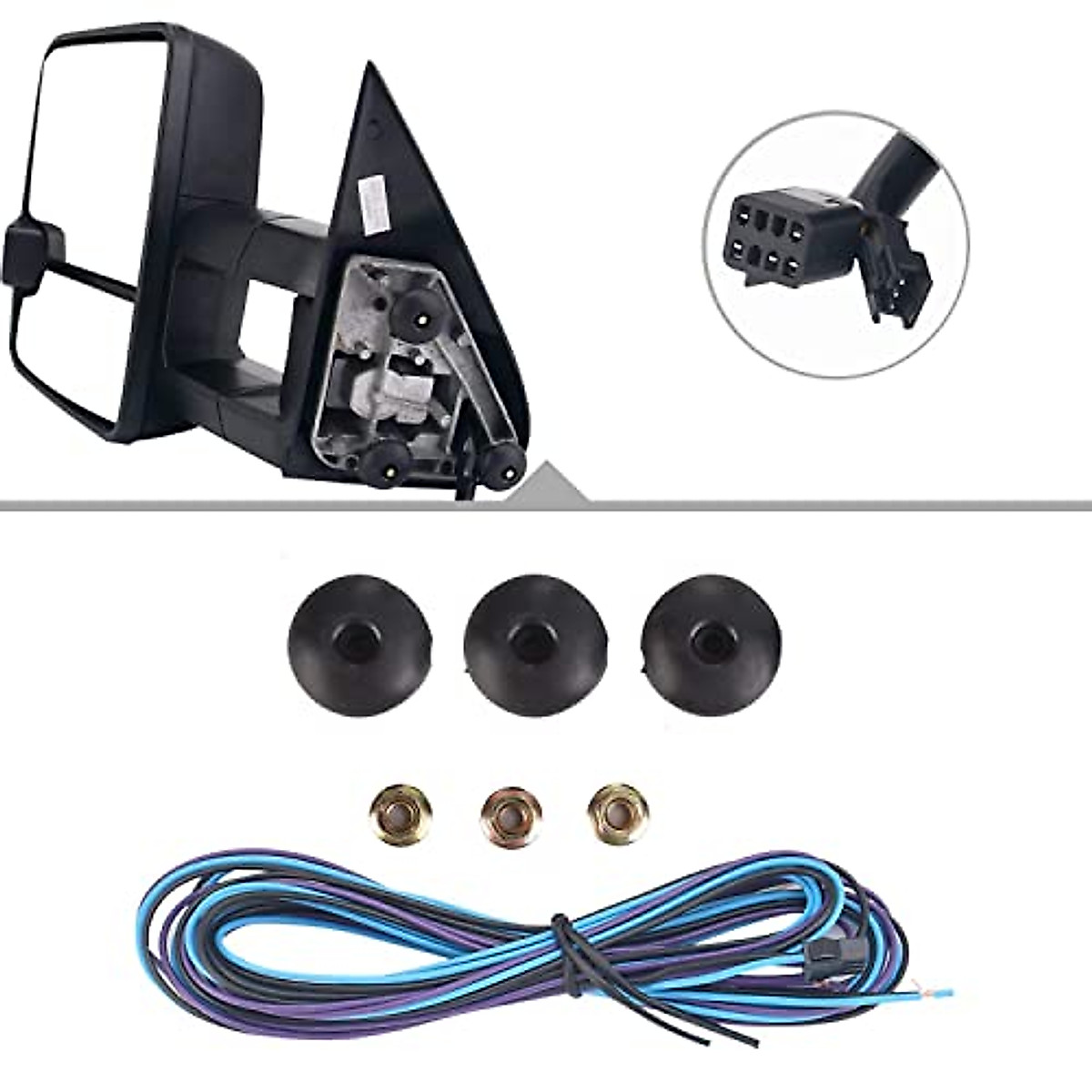 Perfit Zone 2007-2014 Silverado Sierra Towing Door Side Mirrors Power Heated LED Signal Lamps Passenger Right Side Driver Left Side Tow Mirror Pair Set