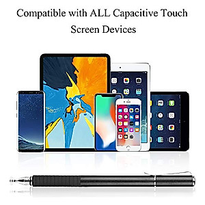 Fine Point Disc Stylus Pen for Apple iPad Pencil, Compatible with iPhone, iPad, iPad Pro, Samsung Galaxy Cellphones & Tablets and All Other Touch Screen Devices (3Pcs with Extras)
