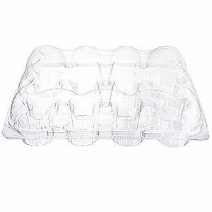 Hedume 12 Pack Cupcake Carrier, 12 Counts Stackable Cupcake Boxes, Clear Cupcake Container with Detachable Lid for Cupcakes, Muffin, BPA-free