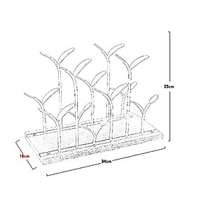 Fadak Countertop Bottle Rack, Tabletop Wood Bottle Holder, Hold 6 Bottles, Perfect for Home Decor & Kitchen Storage Rack, Bar, Cellar, Cabinet, Pantry, etc, Wood & Metal (Bronze)