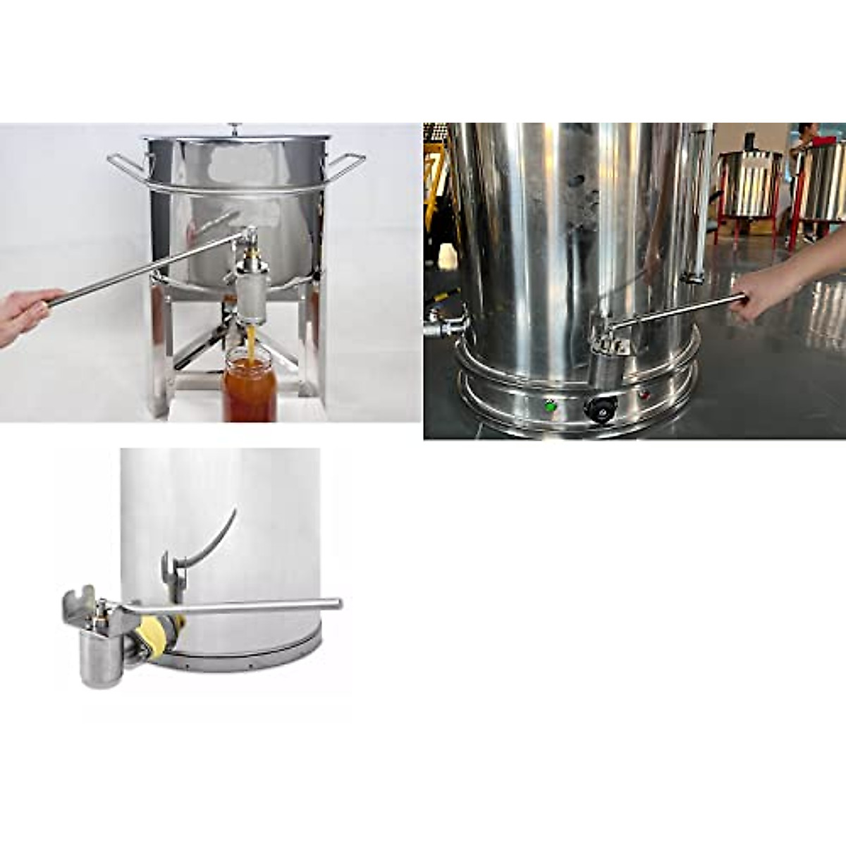 2PCS Beverage Dispensers Bottling Valve, No Drip Honey Gate Valve for Extractor, Honey Bottling Stainless Steel Faucet G3/4 BSP