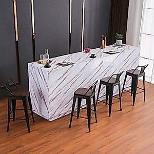 Yongchuang 26" Swivel Bar Stools with Backs Counter Height Stools Set of 4 Industrial Metal Barstools (Swivel 26", Wood Top Black)