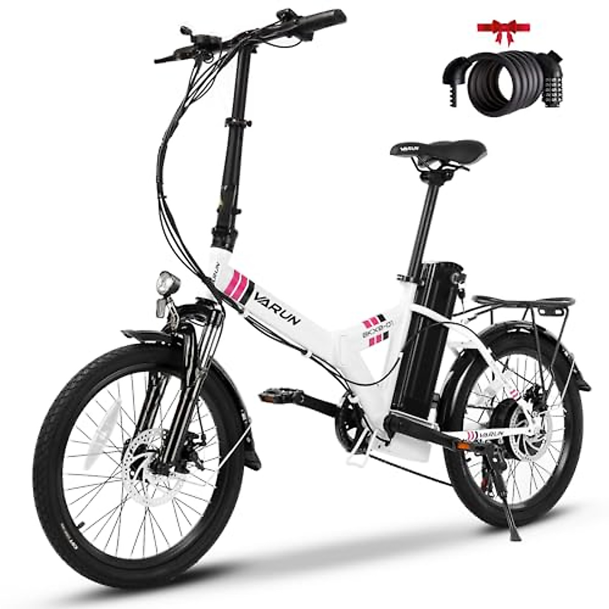 VARUN Folding Electric Bike for Adults 20"/26" Electric Bicycle with 20/25MPH E-Bike UL Certification Removable Battery Shimano 7-Speed Electric City Commuter Bicycle