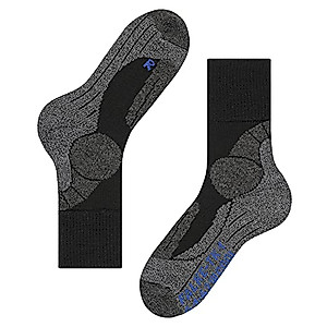 FALKE Men's TK1 Adventure Cool Hiking Socks, Crew, Thick Padding, Cooling, Athletic, Breathable Quick Dry, Lyocell, Black (Black-Mix 3010), 12.5-13.5, 1 Pair