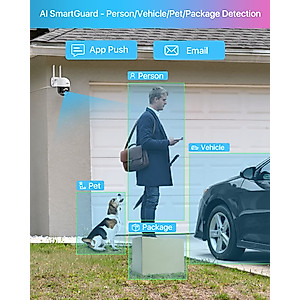 ZOSI 2pack C289 2K WiFi PTZ Security Camera,Person Vehicle Detection,Auto Tracks Human,2 Way Audio,Night Vision,Floodlight Siren,3MP Pan/Tilt Outdoor Indoor Cam,SD Card & Cloud Storage,5X Digital Zoom