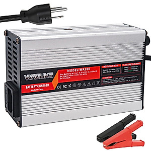 16.8V 10A Charger 14.8V Li-ion Battery Charger Output Alligator Clip Used for 4S 14.8V Lithium Battery Silver Aluminum Case with Cooling Fan