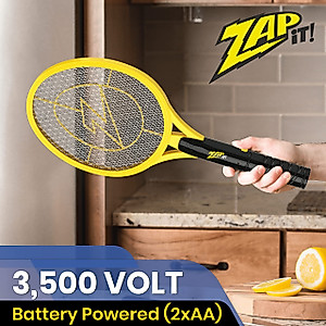Zap It Bug Zapper Battery Powered (2xAA Included) Bug Zapper Racket, 3,500 Volt, 2 Pack
