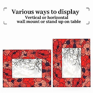 11x14 Picture Frame Red Poppy Wood Photo Frames with Acrylic for Wall Mount & Table Top Display Picture Frames for Wall Decor