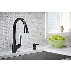 KOHLER R77748-SD-BL Malleco Touchless Pull Down Kitchen Sink Faucet with Soap/Lotion Dispenser in Matte Black