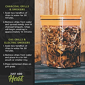 Fire & Flavor Premium All Natural Wood Chips for Smoker - Wood Chips for Smoking - Smoker Wood Chips - Smoker Accessories Gifts for Men and Women - Apple - 2lbs