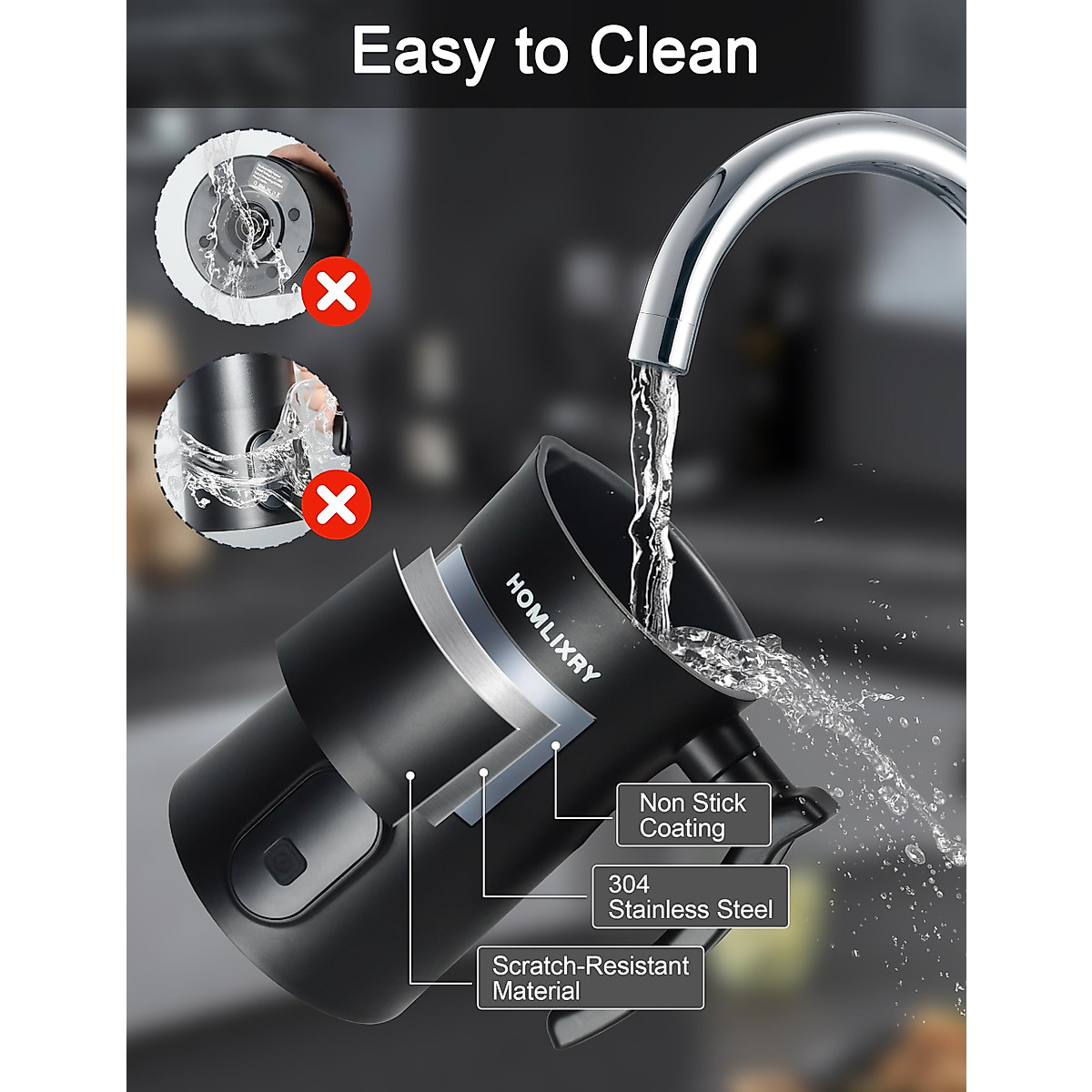 Electric Milk Frother, 4 in 1 Milk Frother and Steamer, 11.8oz/350ml Automatic Warm and Cold Foam Maker, Auto Shut-Off, Coffee Frother for Coffee, Latte, Cappuccino, Macchiato, Hot Chocolate(Black)