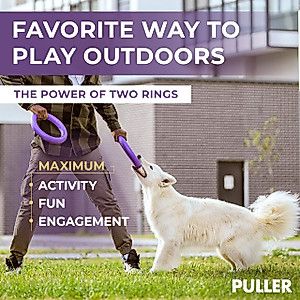 Puller Outdoor Dog Ring Toys - Dog Fetch Toy & Tug of War Dog Toy for Small Medium Large Dogs - Dog Ball & Soft Dog Frisbee Alt - Outside Dog Yard Toys - Big Dog Pull Toy - Dog Agility Jumps Tool