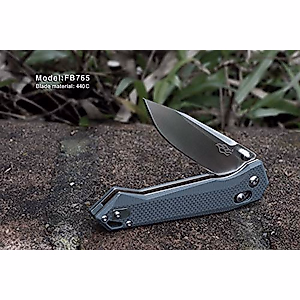 Firebird Ganzo FB7651-GY Pocket Folding Knife 440C Stainless Steel Blade G10 Anti-Slip Handle with Clip Hunting Fishing Camping Folder Outdoor EDC Knife (Grey)